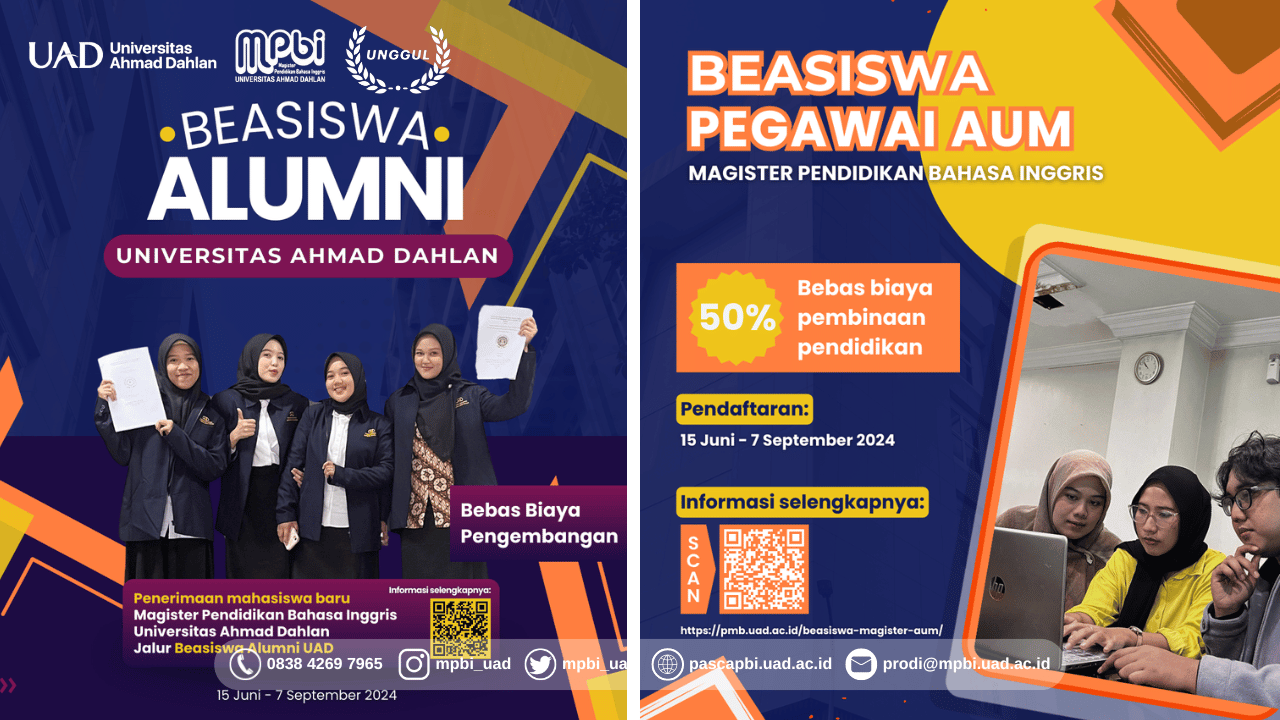 Daftar S-2 PBI UAD Melalui Jalur Beasiswa Alumni UAD dan Beasiswa AUM ...