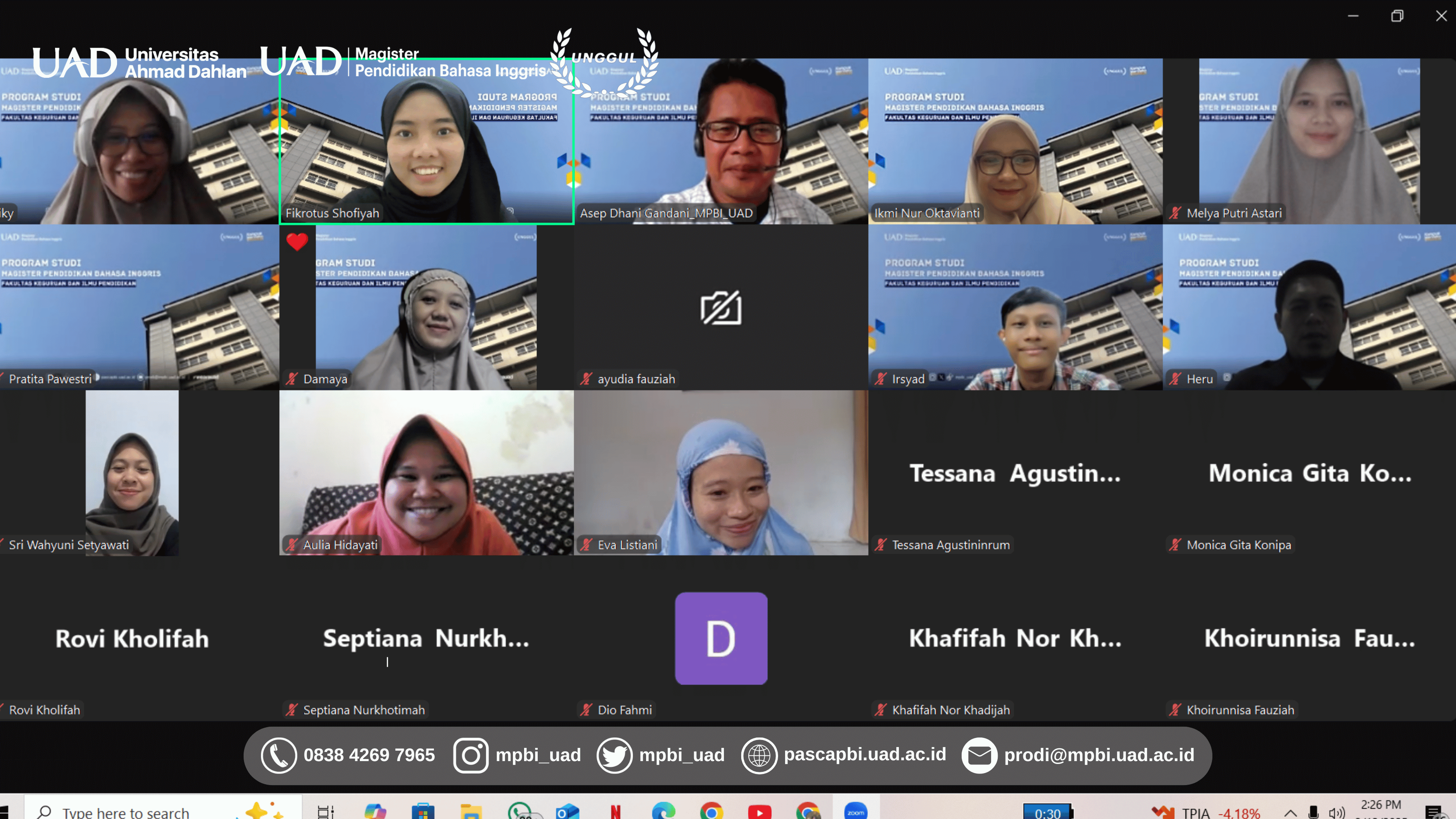 Sosialisasi Kebijakan Akademik MPBI UAD T.A 2025/2026 - Master in English Language Teaching